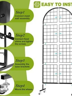 Other | Grid Wall Panel 2pcs Display Stand 2 X 52 Ft Black Grid Wall ...